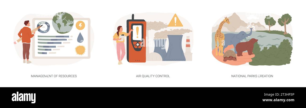 Environmental control isolated concept vector illustration set ...