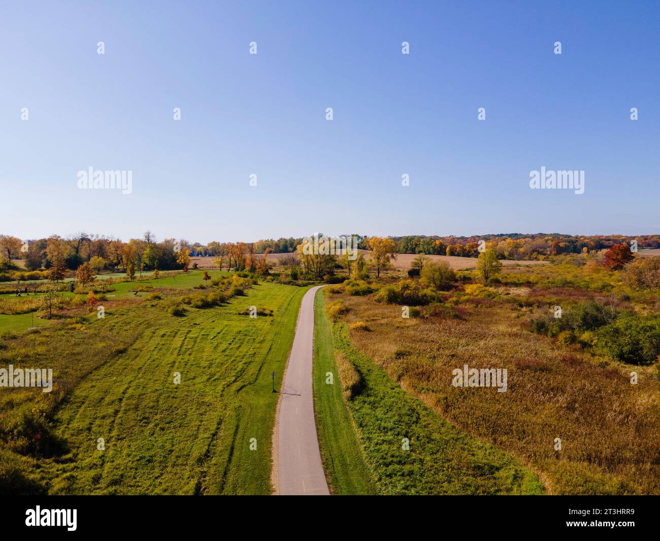 Aerial photograph of Capital City Trail on a beautiful autumn morning ...