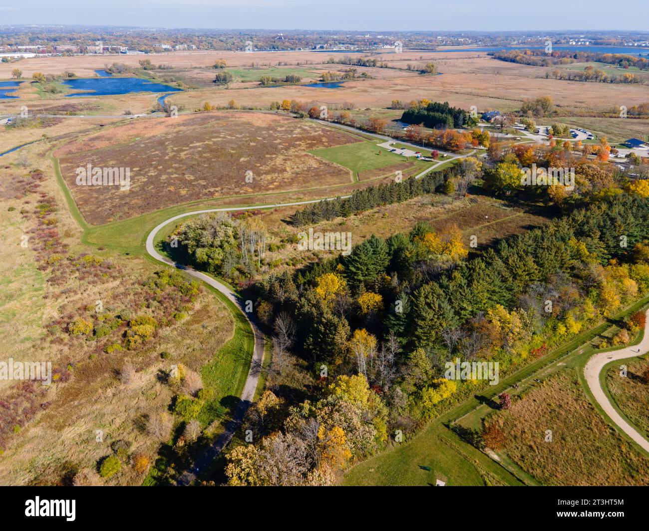Aerial photograph of Capital City Trail on a beautiful autumn morning ...