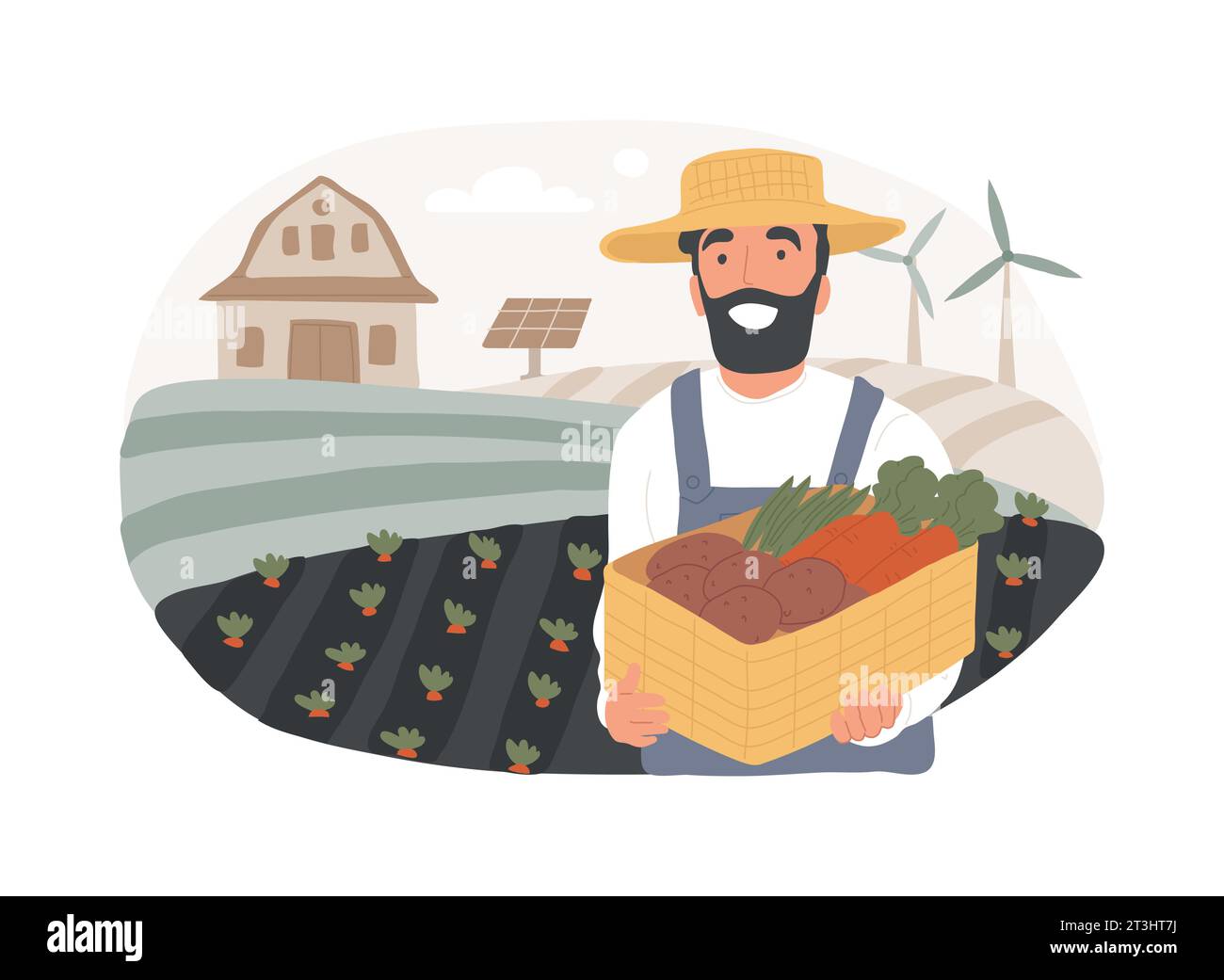 Natural farming isolated concept vector illustration. Ecological ...