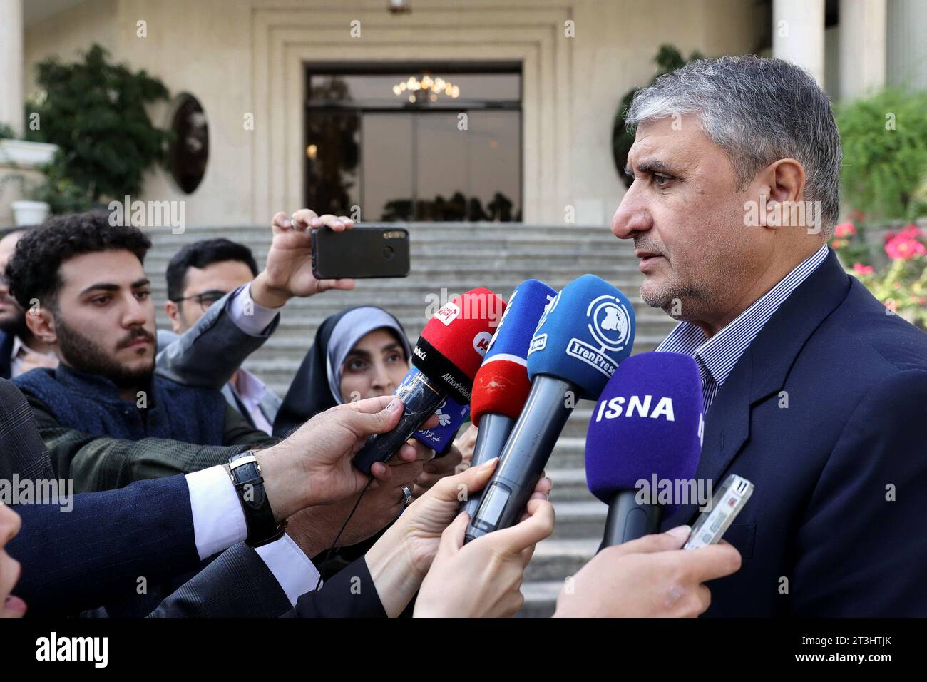 October 25, 2023, Tehran, Iran: MOHAMMAD ESLAMI (R), The head of the ...