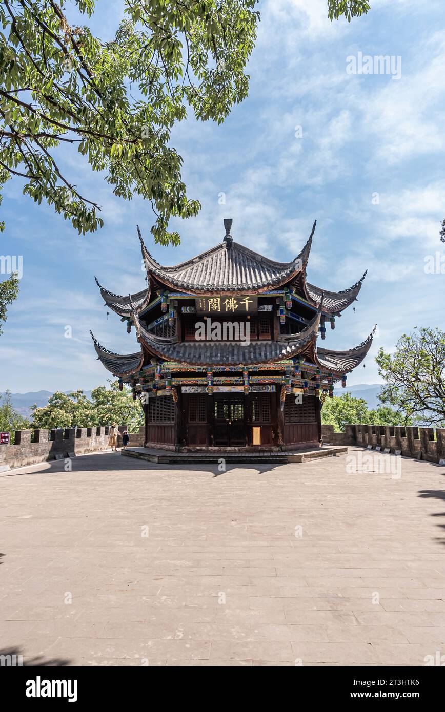 Temple buildings next to Qionghai in Xichang City Stock Photo - Alamy