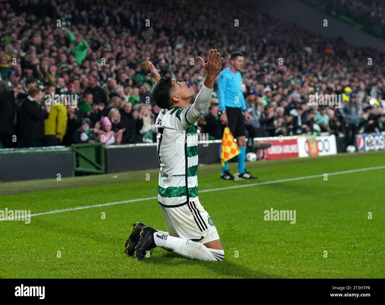 Celtic's Luis Palma celebrates scoring their side's second goal of the ...