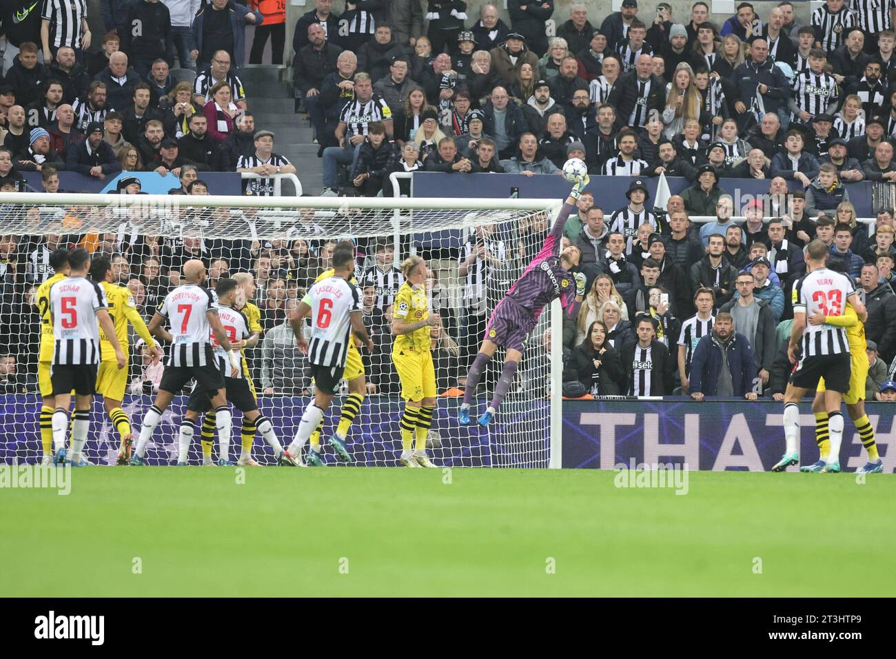 Newcastle, UK. 25th Oct, 2023. Gregor Kobel #1 of Borussia Dortmund ...