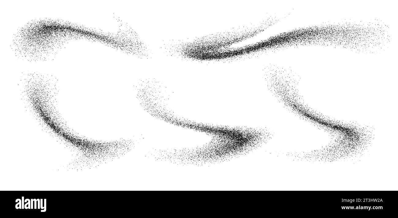 Dotwork abstract shapes, black grain texture, abstract stipple sand ...