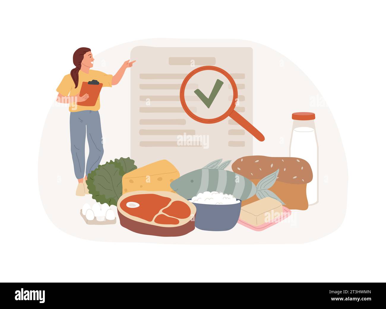 Food nutritional quality isolated concept vector illustration ...