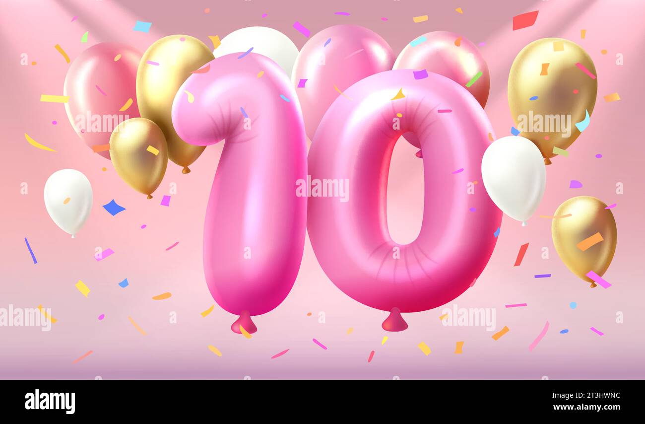 Happy Birthday years anniversary of the person birthday, balloon in the ...