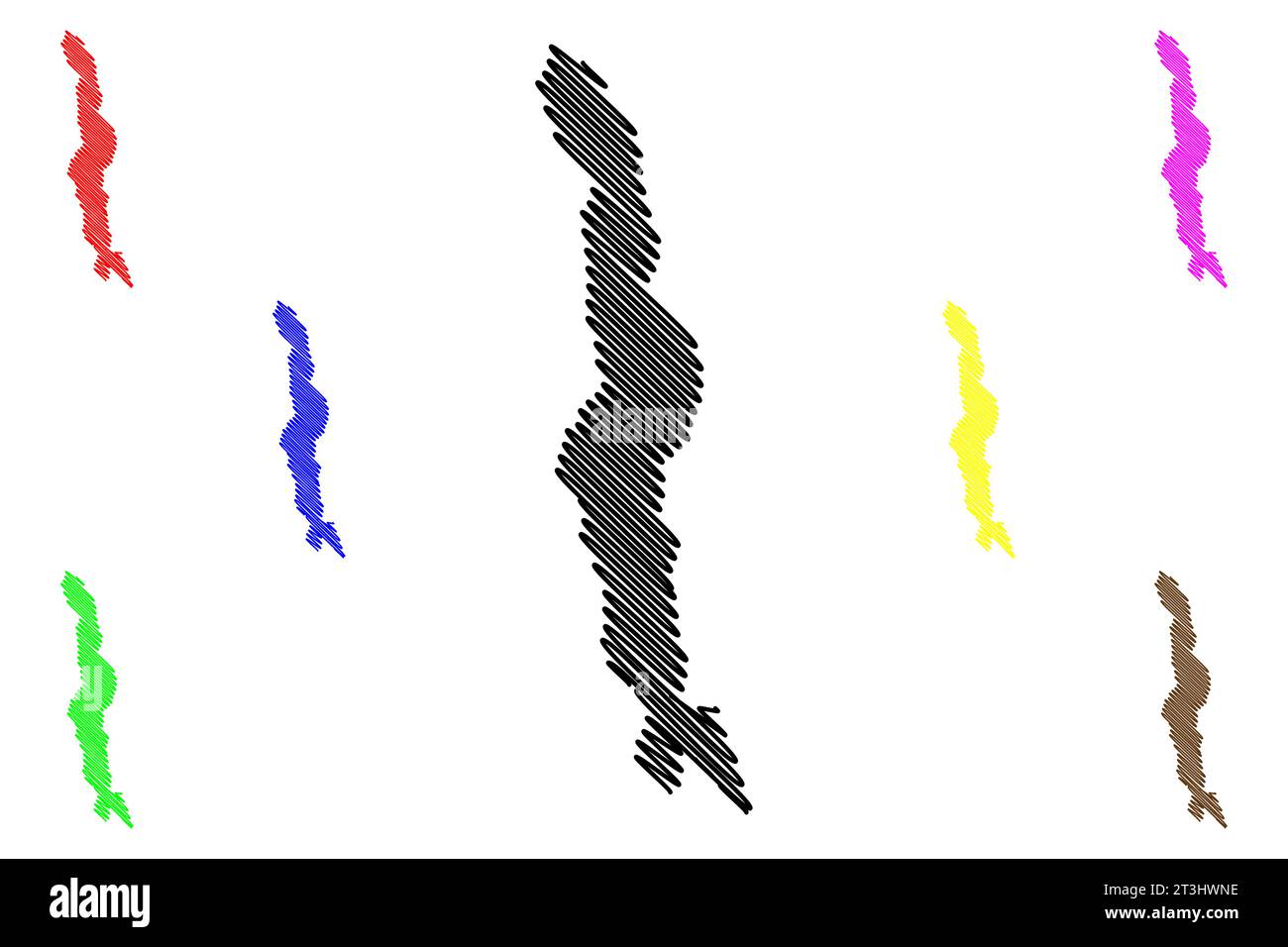 Lake Malawi (Tanzania, Africa, African Great Lakes) map vector ...