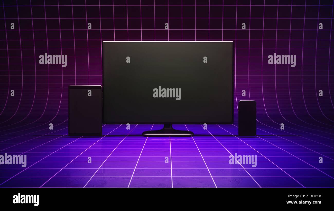 Online streaming platform, media or TV bundle template. Television ...