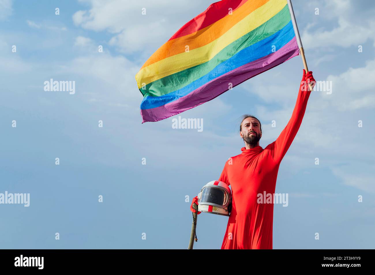 Astronaut with LGBT Flag - Gay Pride LGBT.Madrid.Spain Stock Photo - Alamy