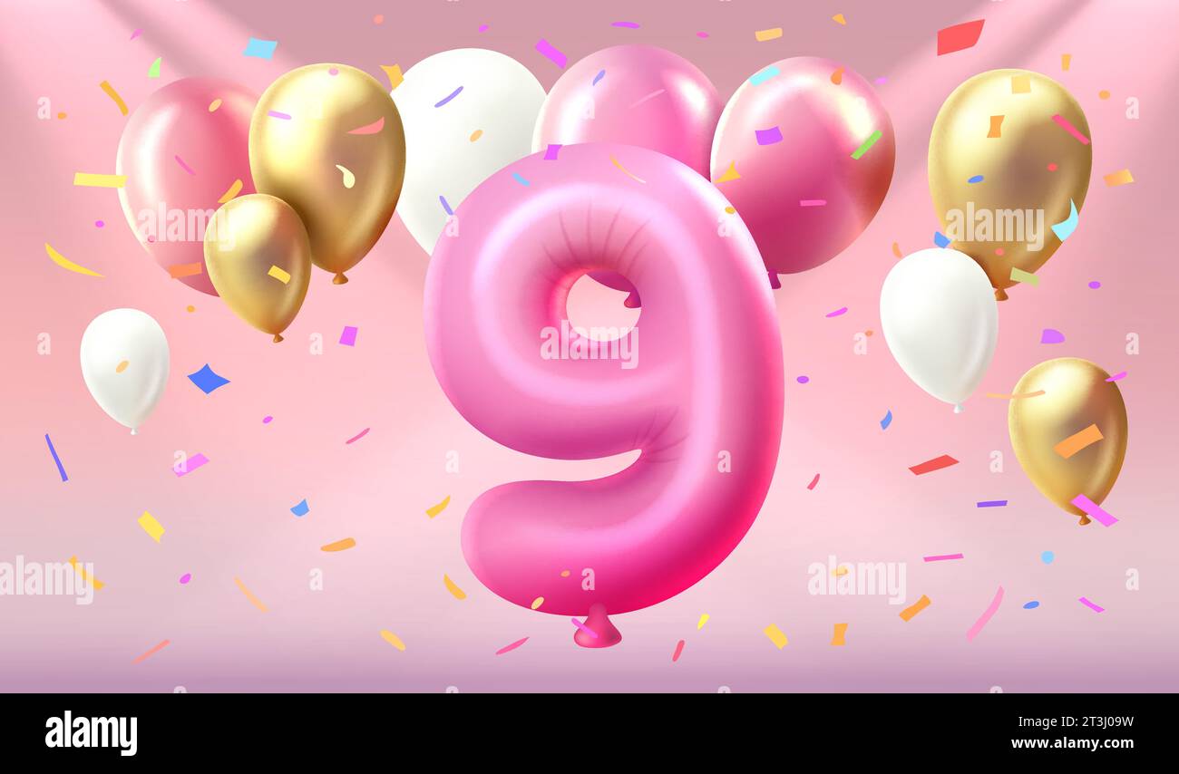Happy Birthday years anniversary of the person birthday, balloon in the ...