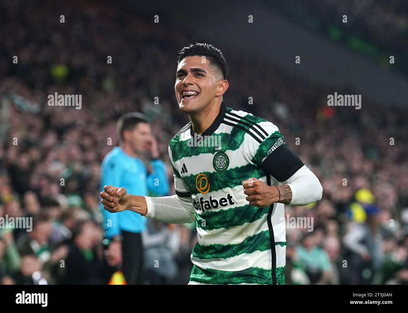 Celtic's Luis Palma celebrates scoring their side's second goal of the ...