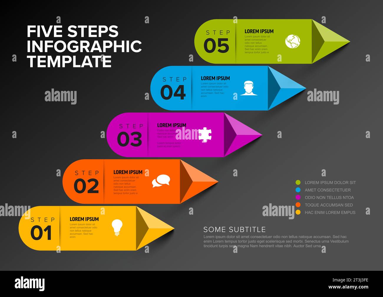 Vector dark multipurpose Infographic template with title and six steps ... Vector dark multipurpose Infographic template with title and six steps ...