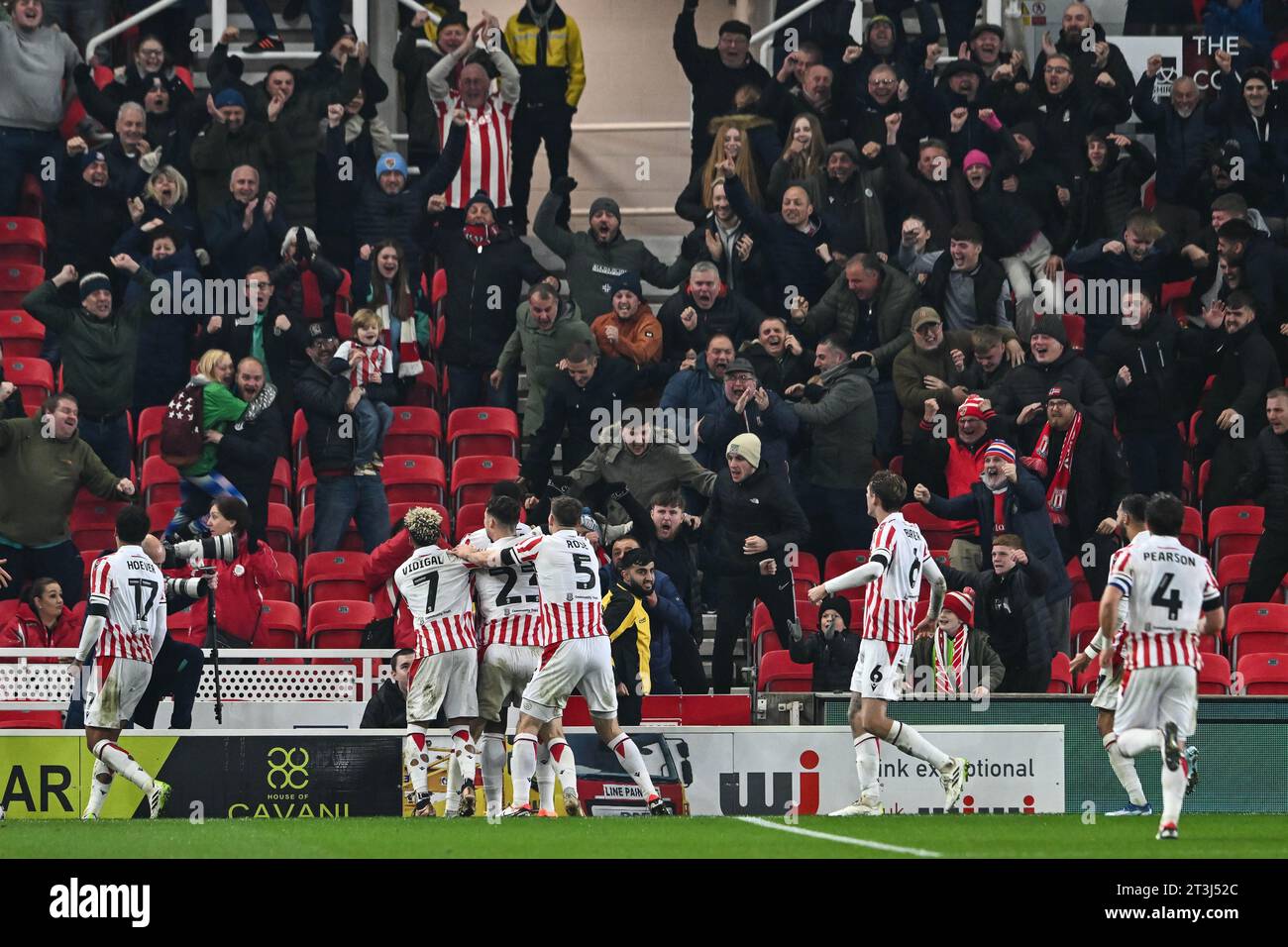 Wesley #18 of Stoke City celebrates his goal to make it 1-0 during the ...