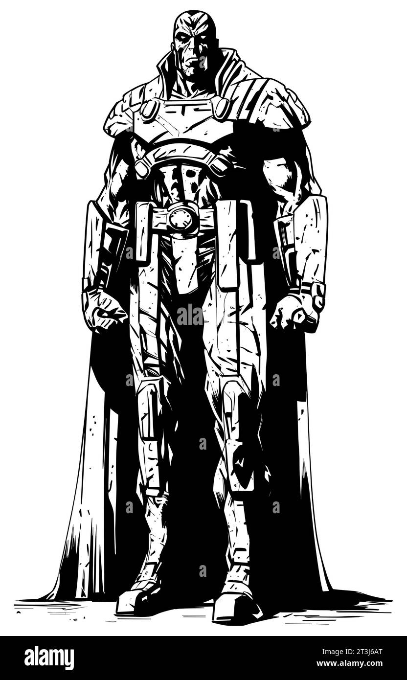 Illustration of science fiction supervillain isolated on white ...