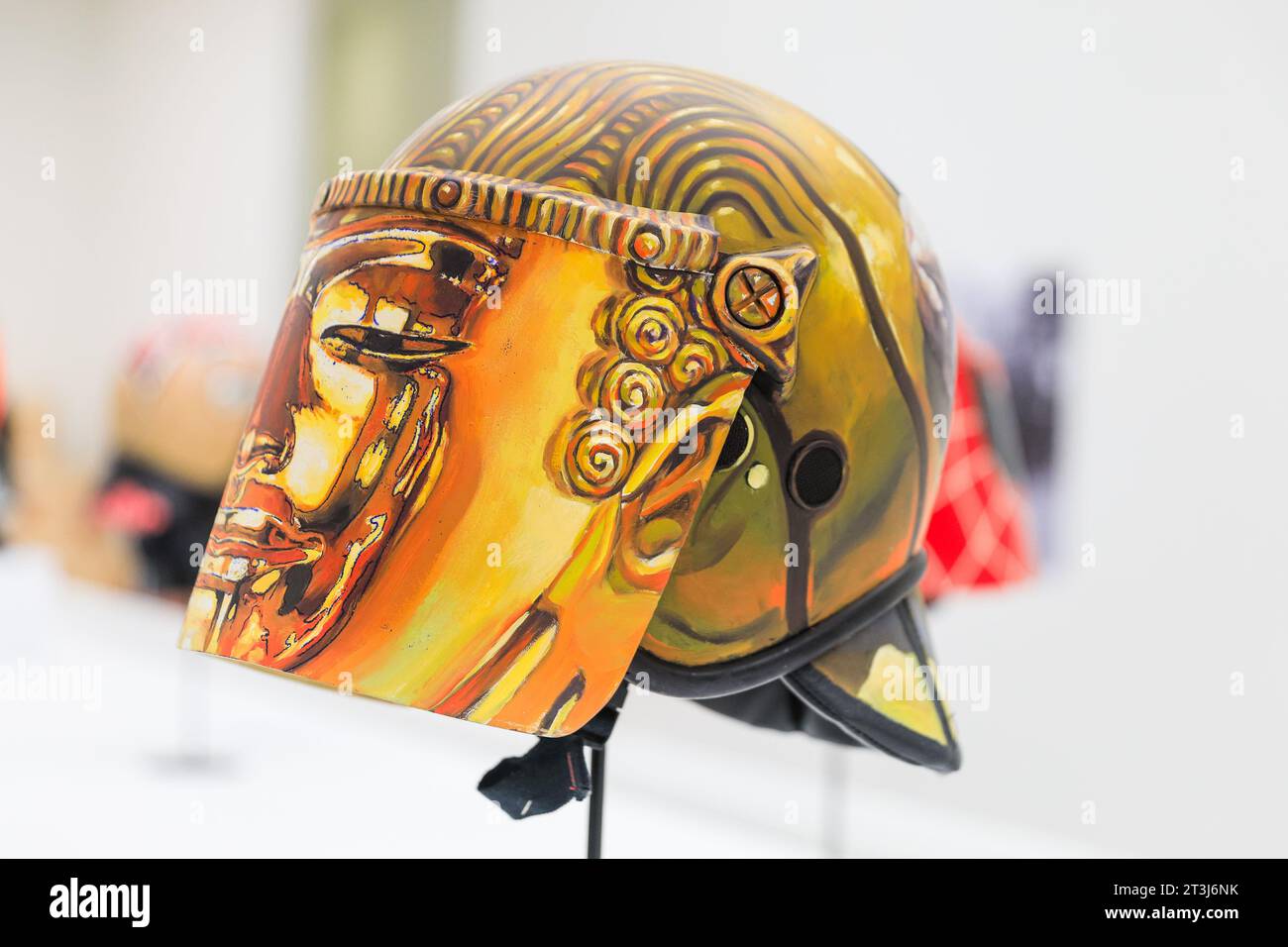 London, UK. 25th Oct, 2023. The helmet by artist Wild Drawing from Bali ...