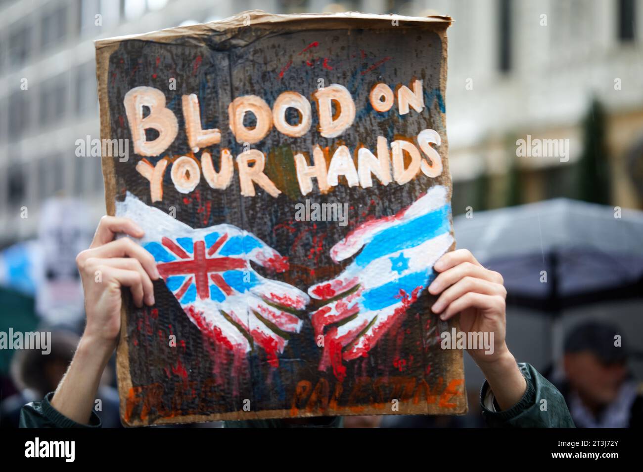 Blood on hands protest hi-res stock photography and images - Alamy