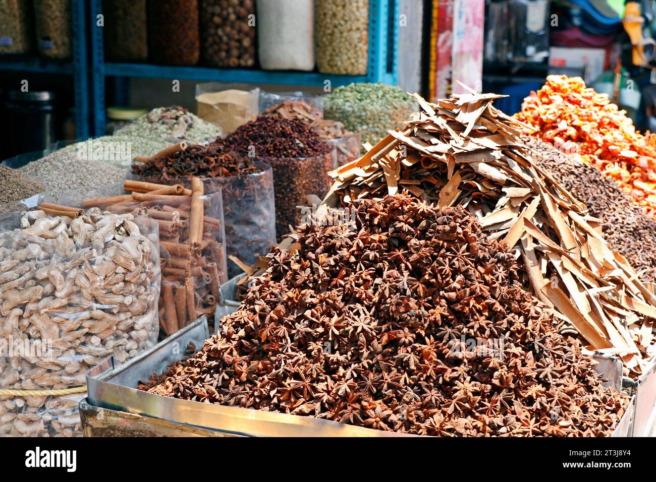 local street spice market stall in kerala india broadway Stock Photo ...