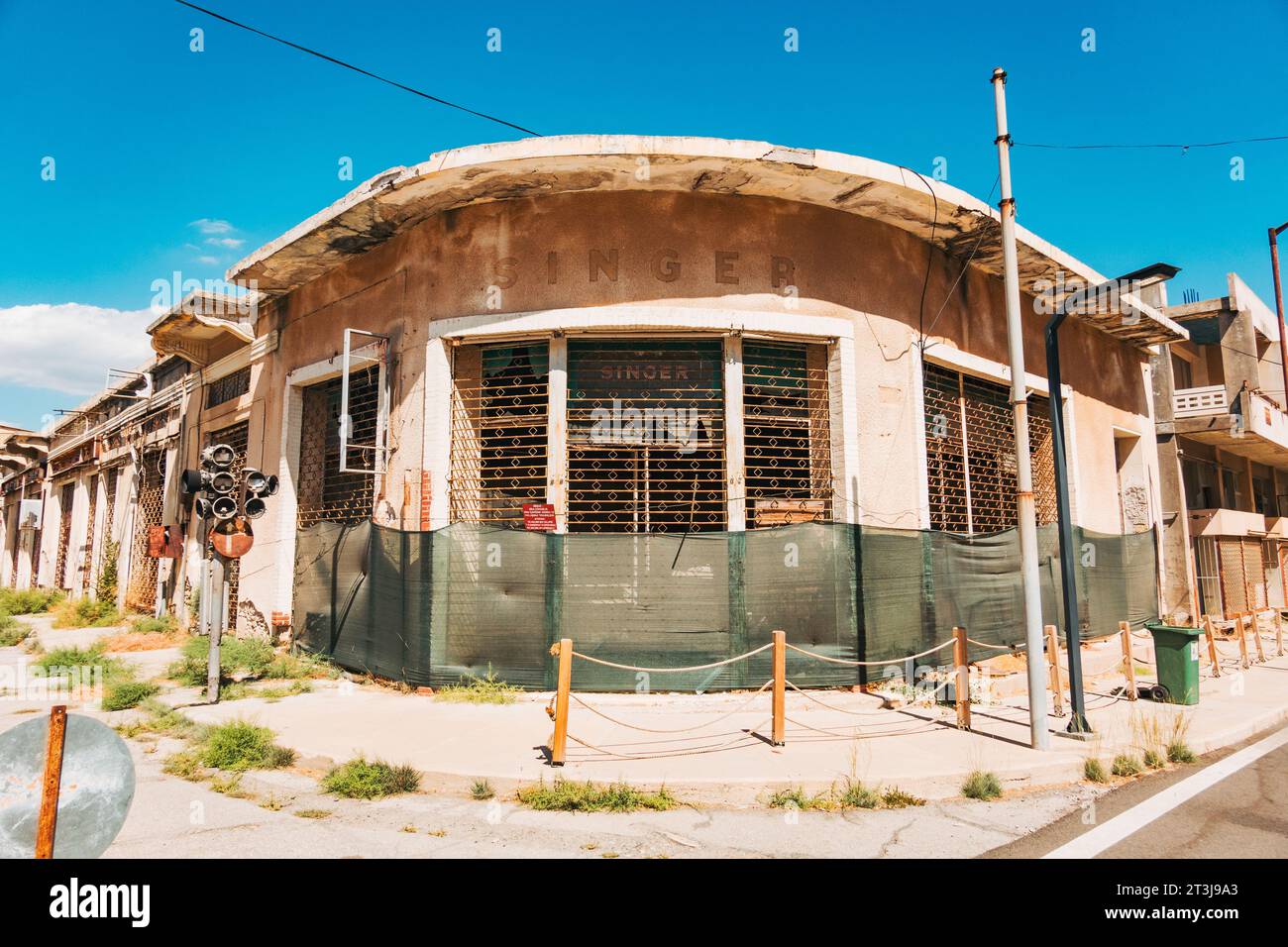 an abandoned Singer sewing machine store in the ghost town of Varosha ...