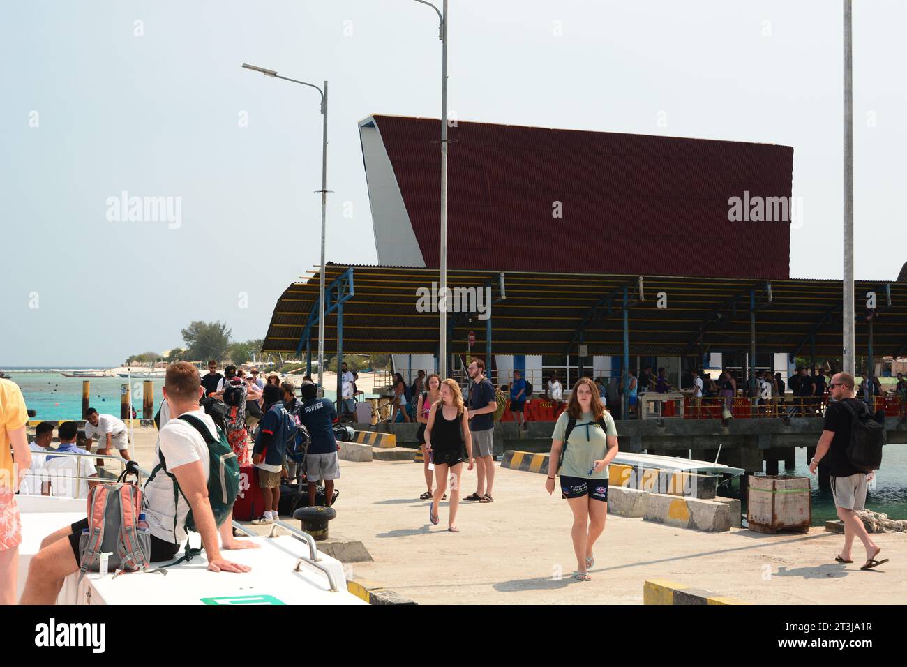 Gili Trawangan harbour main pier. Lesser Sunda Islands. West Nusa ...