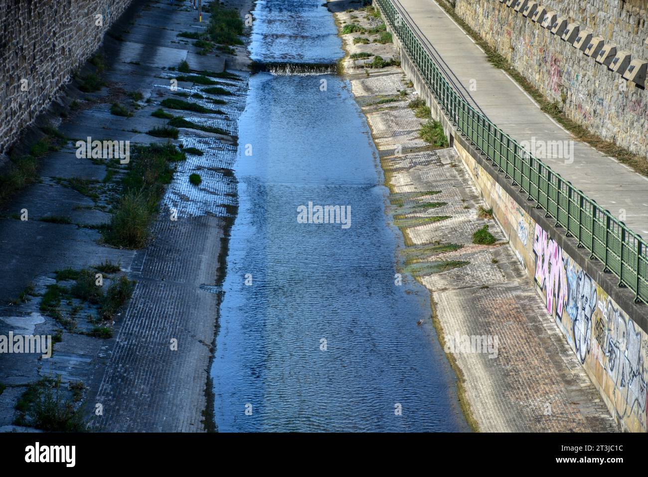 Wien, Wienfluss, Flussbett, Fluss, Wasser, begradigt, Wildwasser ...