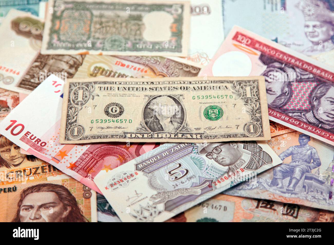 Full frame stack of international banknotes Stock Photo - Alamy