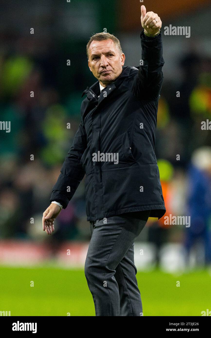 Glasgow, Scotland. 25 October 2023. Brendan Rodgers (Celtic Manager) at ...