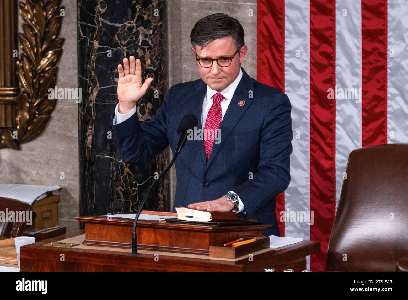 Washington, USA. 25th Oct, 2023. Newly-elected U.S. House Speaker Mike ...