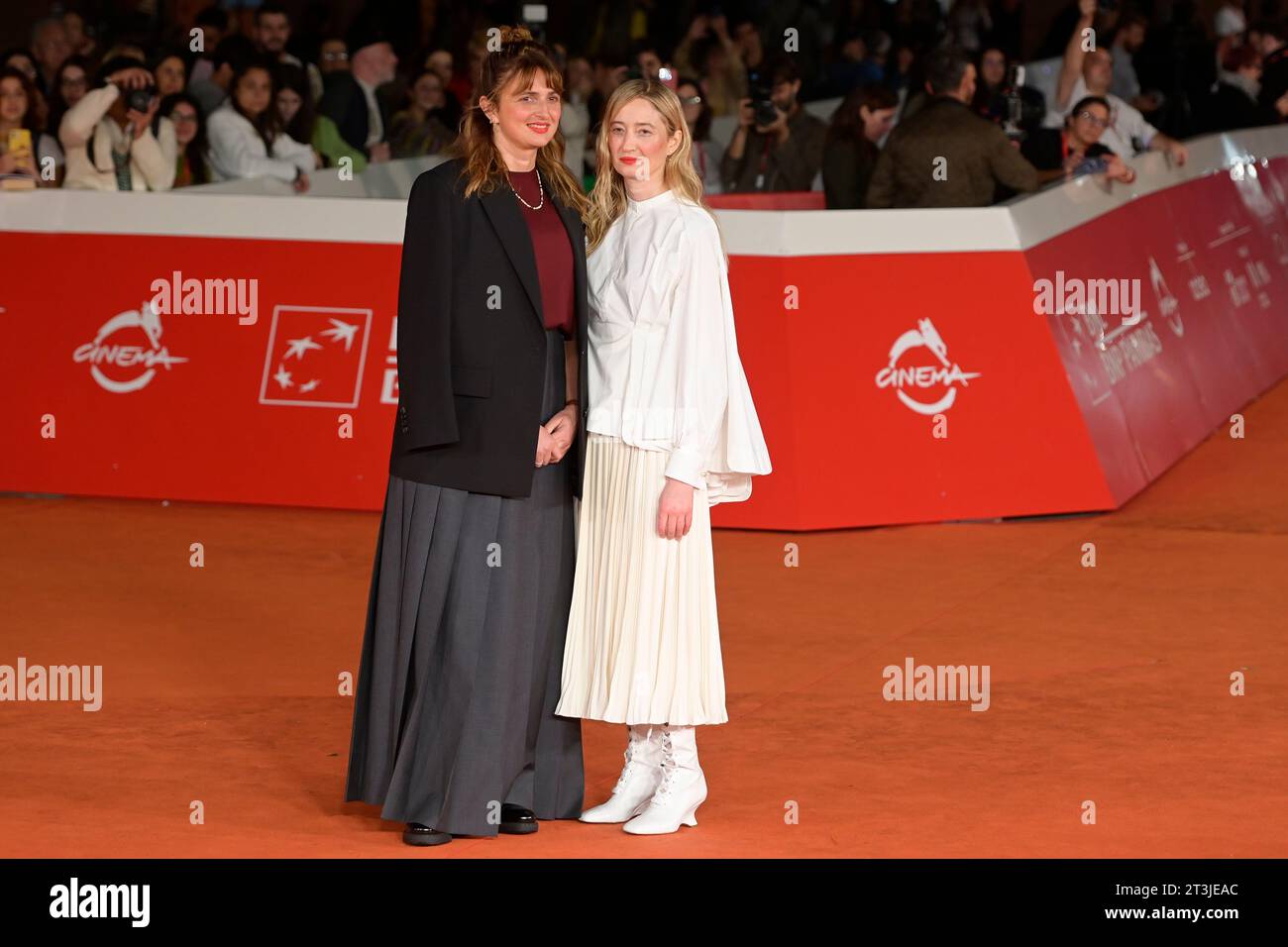 Rome, Italy. 25th Oct, 2023. Alice Rohrwacher (l) and Alba Rohrwacher ...