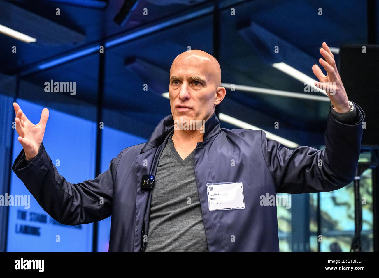 New York, USA. 25 Oct, 2023. Architect Joshua Ramus explains the ...