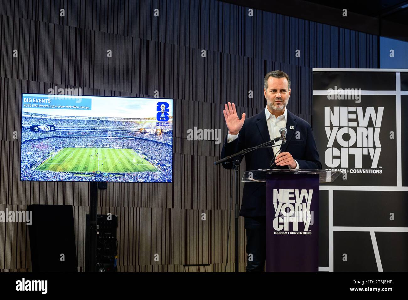 New York, USA. 25 Oct, 2023. Fred Dixon, President & CEO, New York City ...