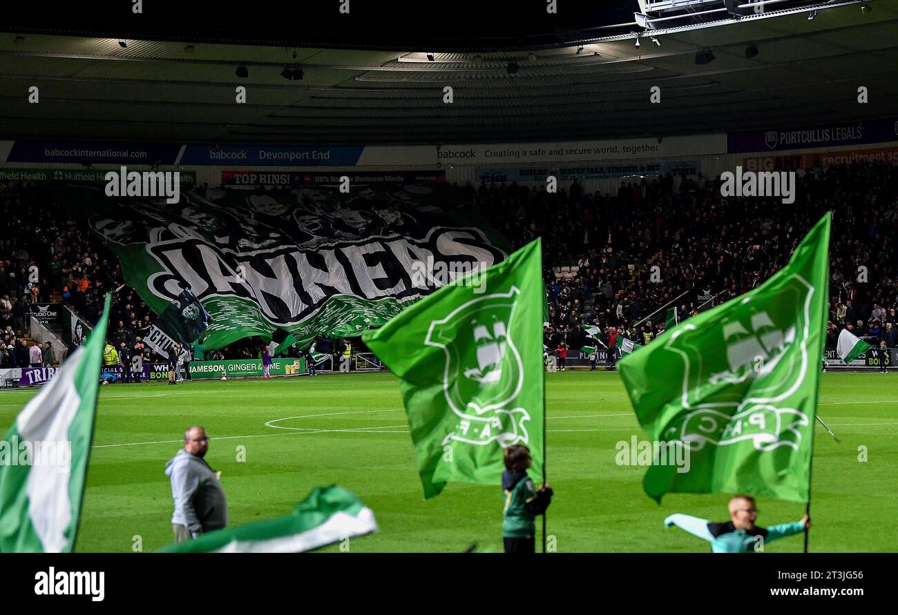 Janners flag during the Sky Bet Championship match Plymouth Argyle vs ...