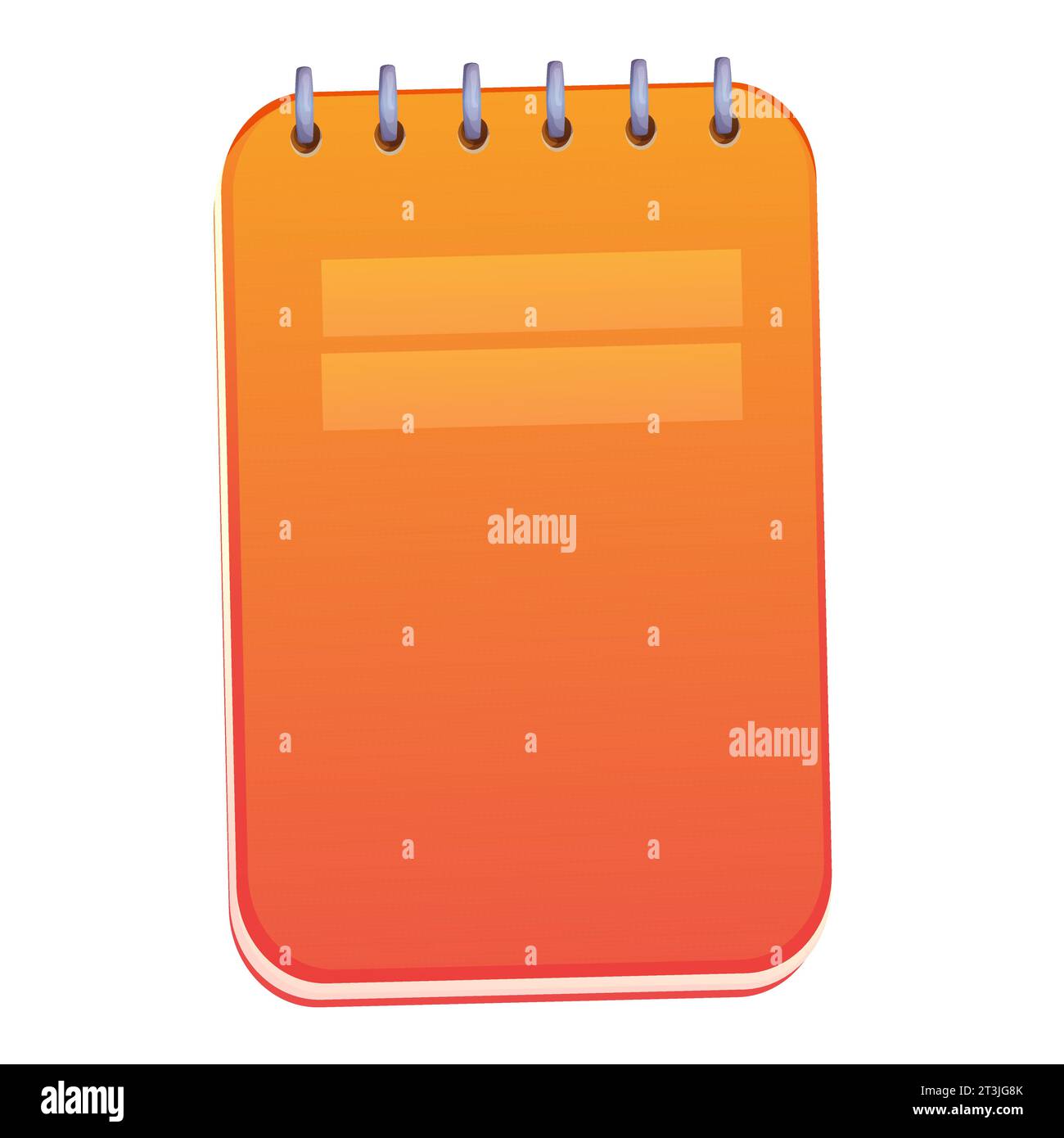 Notebook closed with spiral, marks top view in cartoon style isolated on white background ...