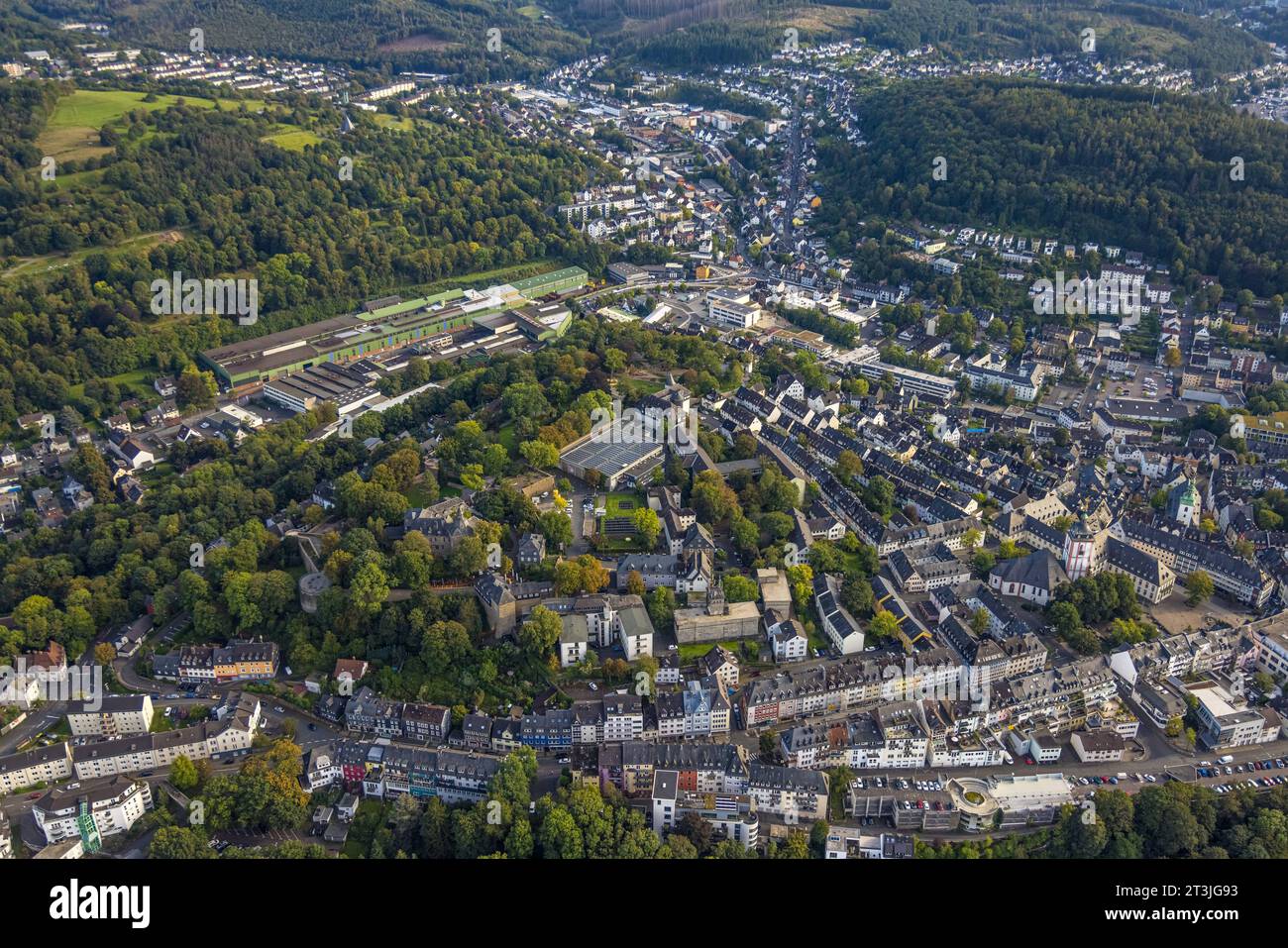 Luftbild, Oberes Schloss und Realschule Am Oberen Schloss, Gontermann ...