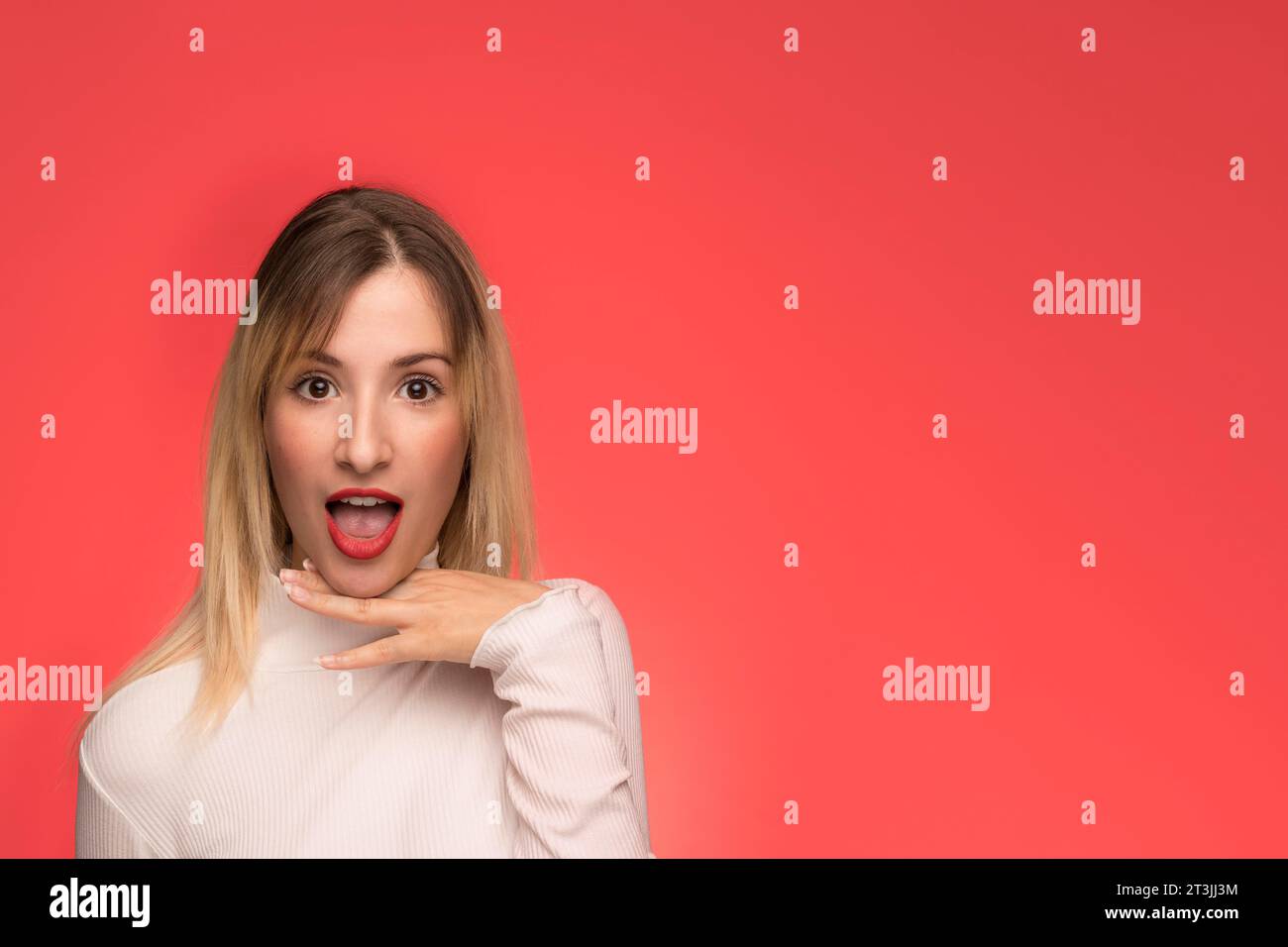 Beautiful woman pose copy space Stock Photo - Alamy