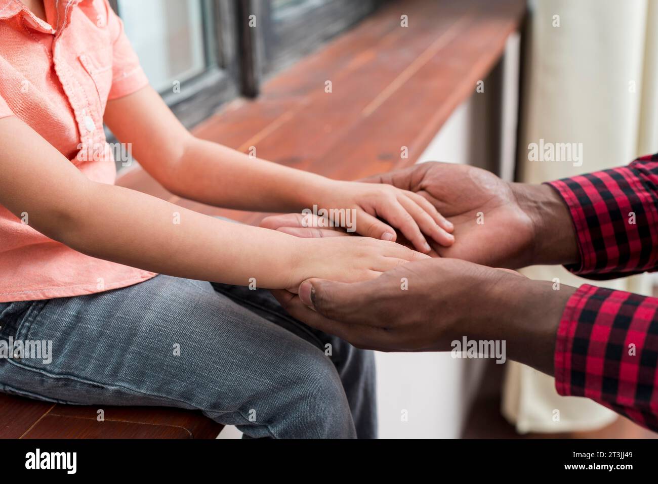 Black father son holding hands Stock Photo - Alamy