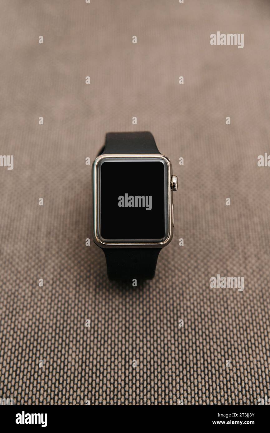 Close up black smartwatch Stock Photo - Alamy