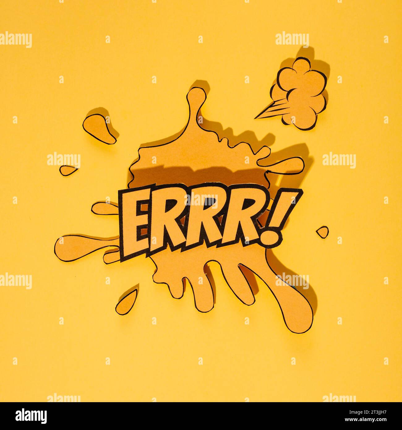 Comic splash with expression text center yellow background Stock Photo ...