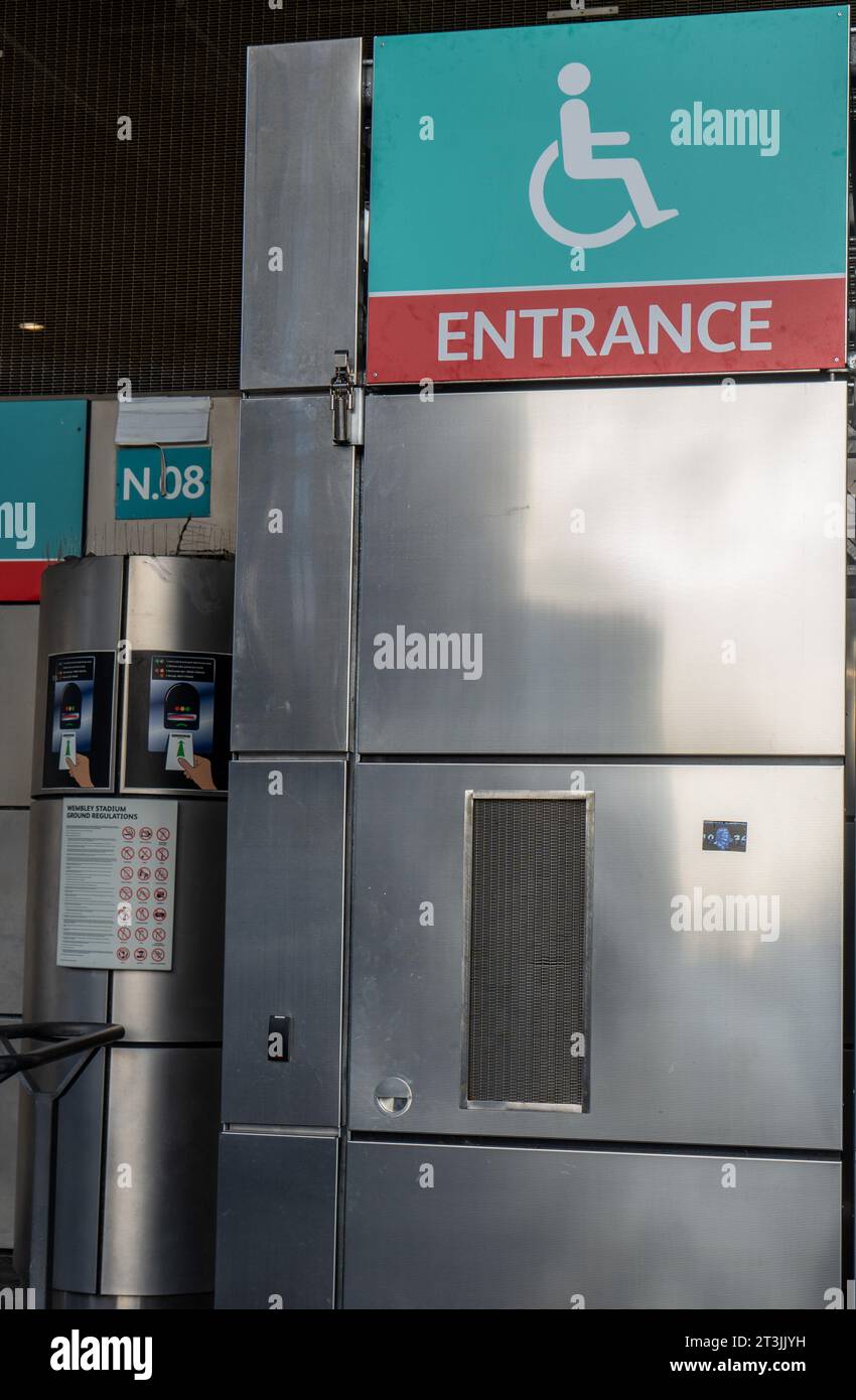 Accessible ticket entrance at Wembley stadium,Brent,London,England,UK ...