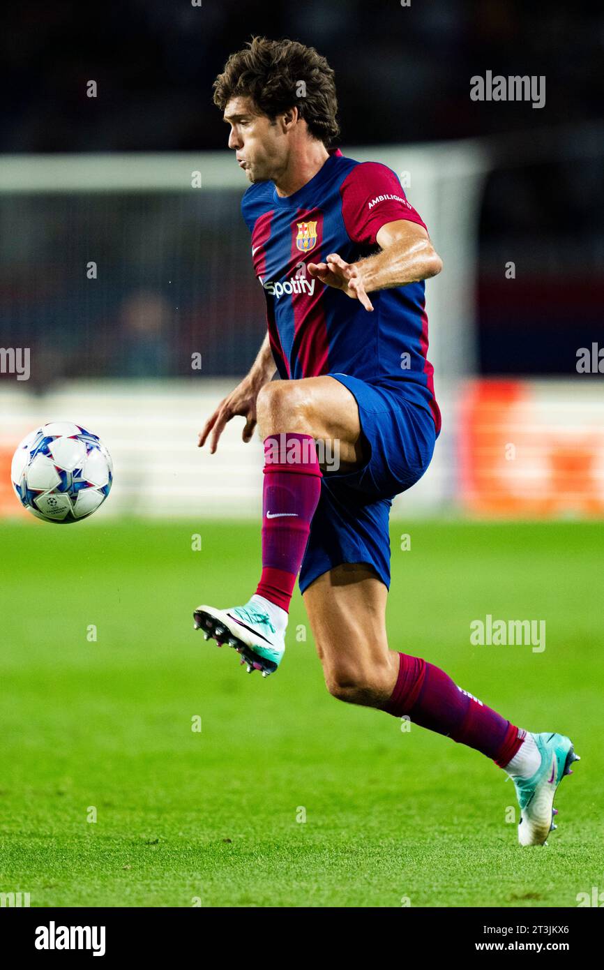 Marcos Alonso (FC Barcelona) in action during the Champions League ...