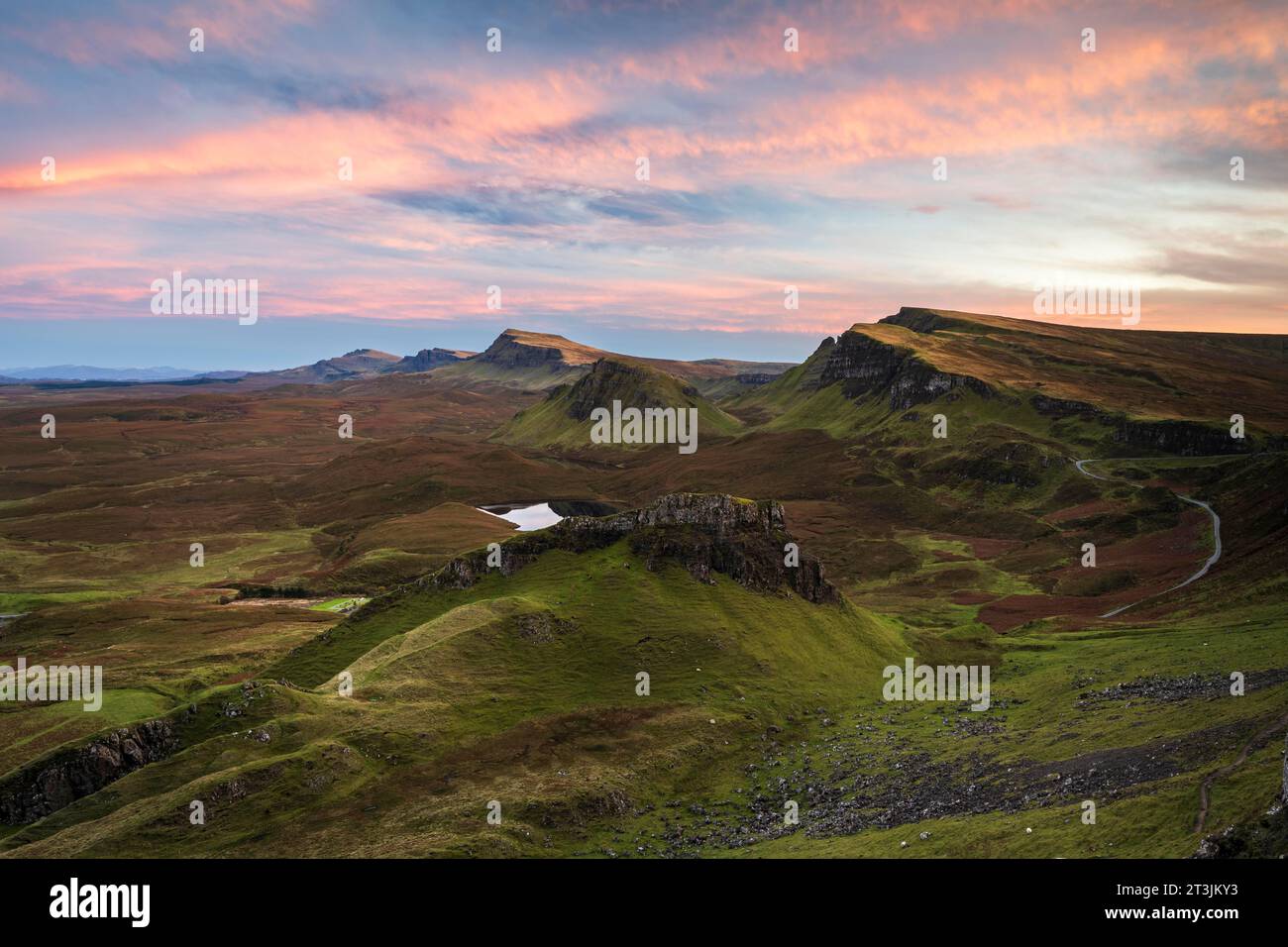 View of rocky landscape Quiraing, Trotternish Ridge, Highlands, Isle of ...