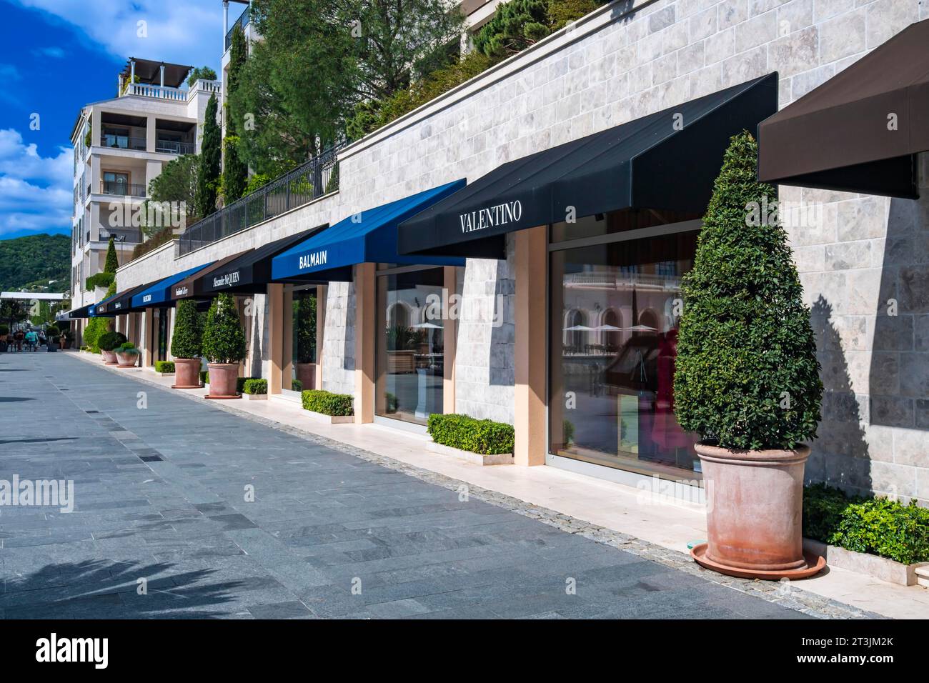 Luxury shops, Marina Porto Montenegro, Tivat, Bay of Kotor, Tivat ...