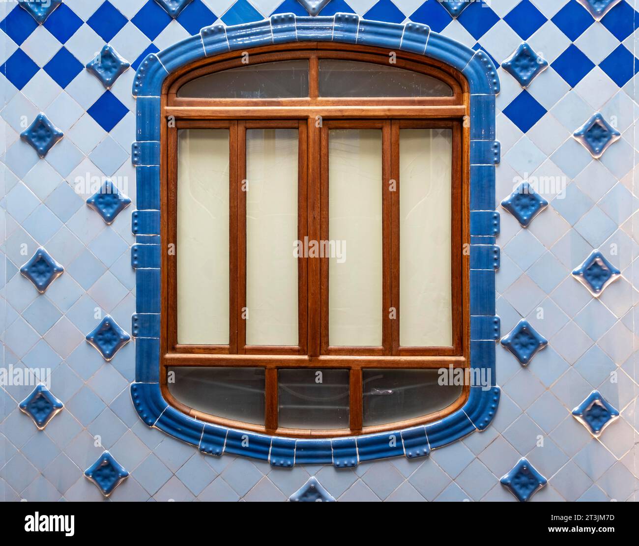 Atrium window, Casa Batllo by Antoni Gaudi, Barcelona, Spain Stock ...