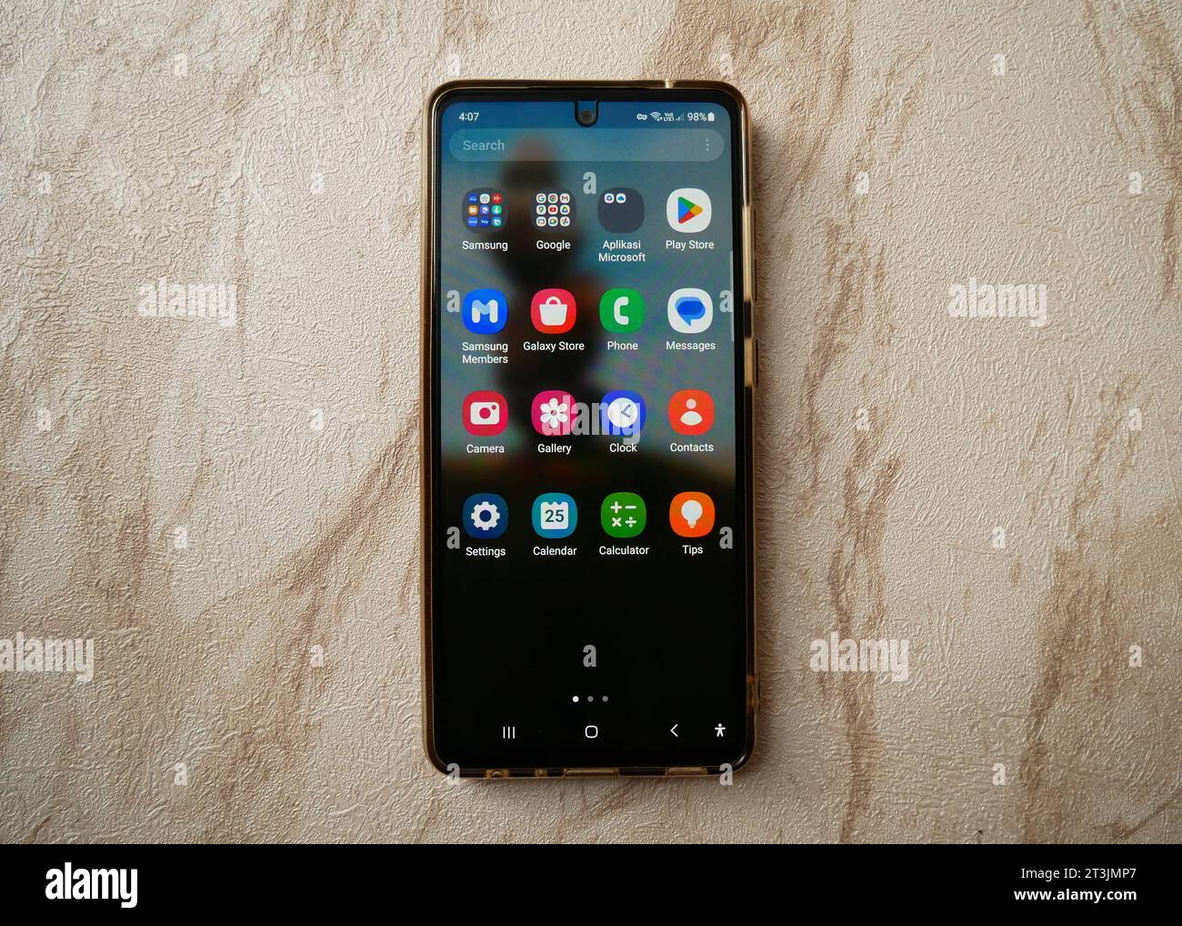 SAMSUNG Galaxy A series on a marble background. A smartphone from ...