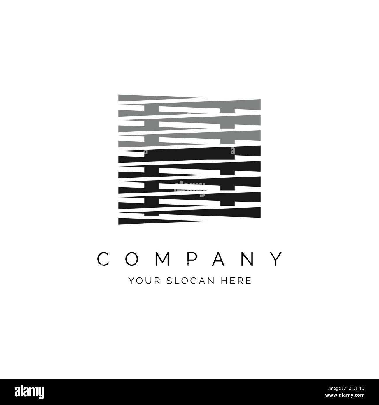 Letter H Logo Abstract Modern Square Design Suitable For Web And Company Zigzag Cutout Style
