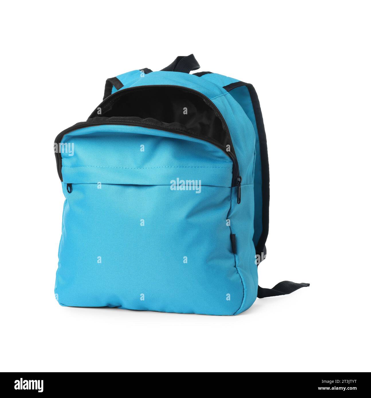 Stylish light blue backpack isolated on white Stock Photo - Alamy