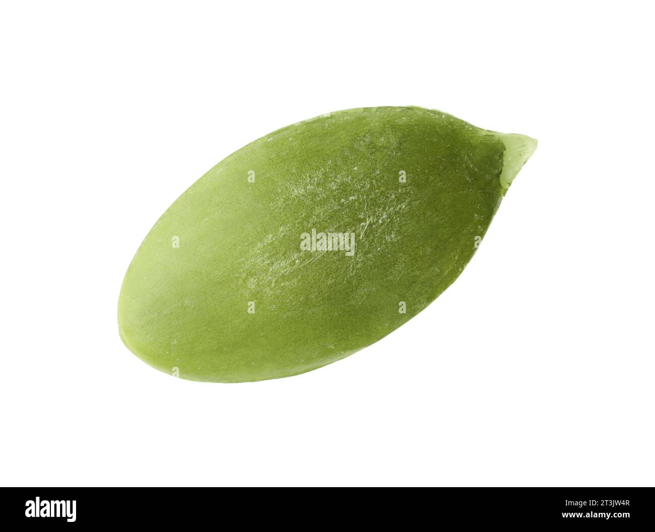 One peeled pumpkin seed isolated on white, top view Stock Photo - Alamy
