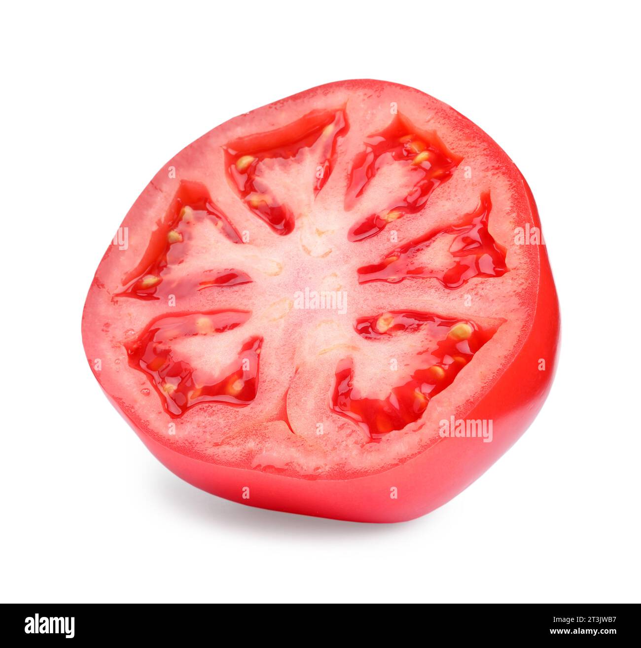 Half of red ripe tomato isolated on white Stock Photo - Alamy