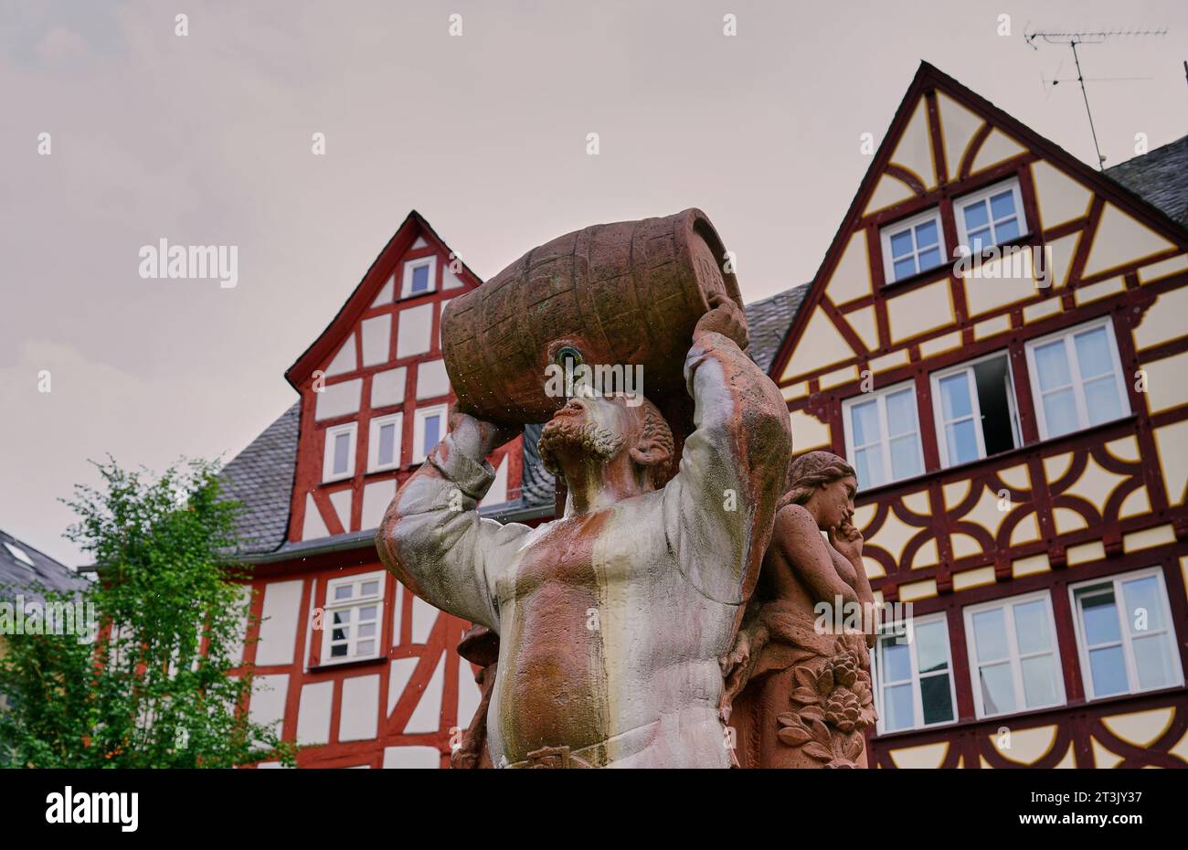 Limburg Germany town square statue depicting the wine growing heritage ...