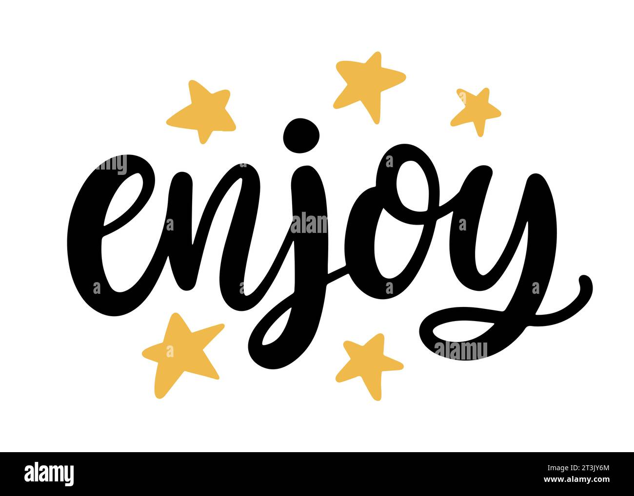 Enjoy modern hand written brush lettering Stock Vector Image & Art - Alamy